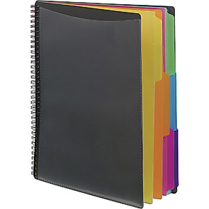 Smead 12 Pocket Poly Project Organizer, Letter Size, 1/3-Cut Tab, Gray with Bright Colors (89207) (Pack of 1)