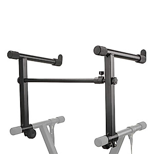 Miwayer Keyboard Stand Extension Adapter for X-Style Keyboard Stand, 2 tier keyboard stand Adjustable Width (Keyboard Stand Extension)
