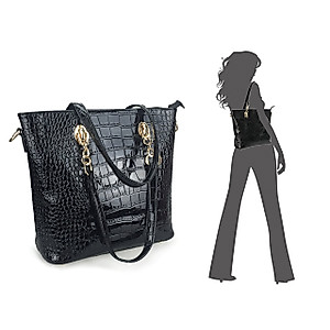 HOXIS Pack of 7 Bags Women Multi-purpose Classic Design Purse Leatherette Shoulder Handbag(Leopard Print)