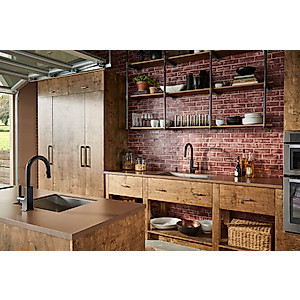 Moen 87233 Adler Chrome One-Handle High Arc Kitchen Sink Faucet Bundle with Moen 3942 Chrome Deck Mounted Kitchen Soap Dispenser with Above The Sink Refillable Bottle