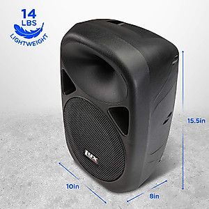 LyxPro 8" Inch Passive DJ PA Speaker System XLR,1/4,Speakon, Connections Daisy Chain Compatible, 8 Ohm, Lightweight, Stand Mountable,
