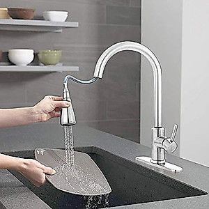 Touch Kitchen Faucet with Pull Down Sprayer, MSTJRY Kitchen Sink Faucets with Pullout Sprayer, Touchless Kitchen Faucet, Stainless Steel Faucets for Kitchen Sinks