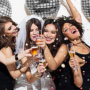 6 PCS Disco Ball Balloons Silver Disco Balloons 22 Inch Large 4D Round Metallic Mylar Foil Disco Balloons Party Supply Decorations for 70s 80s 90s Disco Themed Party Birthday Bachelorette Party