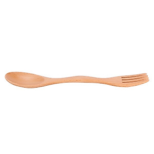 Wooden Salad Server,Integrated Salad Spoon and Fork Natural Hand Wooden Utensils for Serving Salad
