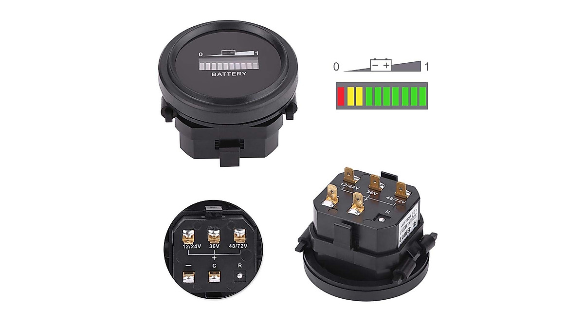 12V-72V DC Battery Indicator — Accurate LED Battery Meter