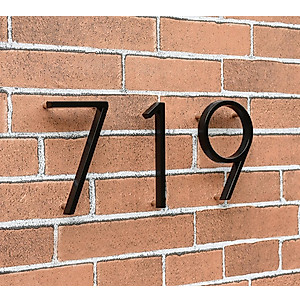 5" Stainless Steel Floating House Number, Metal Modern House Numbers, Garden Door Mailbox Decor Number with Nail Kit, Coated Black, 911 Visibility Signage (1)