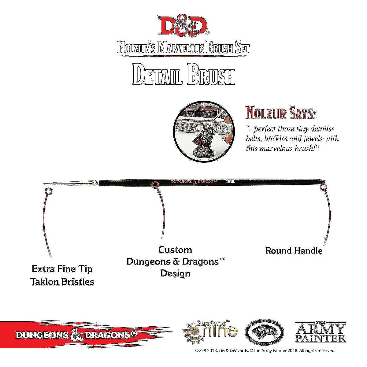 The Army Painter Dungeons and Dragons Adventurers Paint Set Bundle with Nolzur's Marvelous Brush Set - Painting Set for Model Miniature Painting with 10 Warpaints and 1 D&D Minsc & Boo Miniature