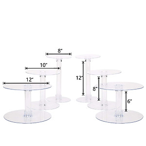 BalsaCircle 7 Tiers Clear Round Crystal Acrylic Cupcake Stand - Tiered Dessert Food Display Serving Tower Birthday Party Wedding