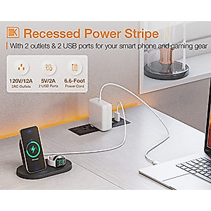 ODK 48 Inch Small L Shaped Gaming White Computer Desk with Power Outlets, Corner Desk with Reversible Storage Shelves & PC Stand for Small Space Home Office, Modern Simple Writing Table, White