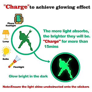 Gamer Wall Decals Stickers Glow in The Dark Gaming Zone Wall Decal Game Zone Wall Decals for Girls Boys Kids Playroom Bedroom Decor