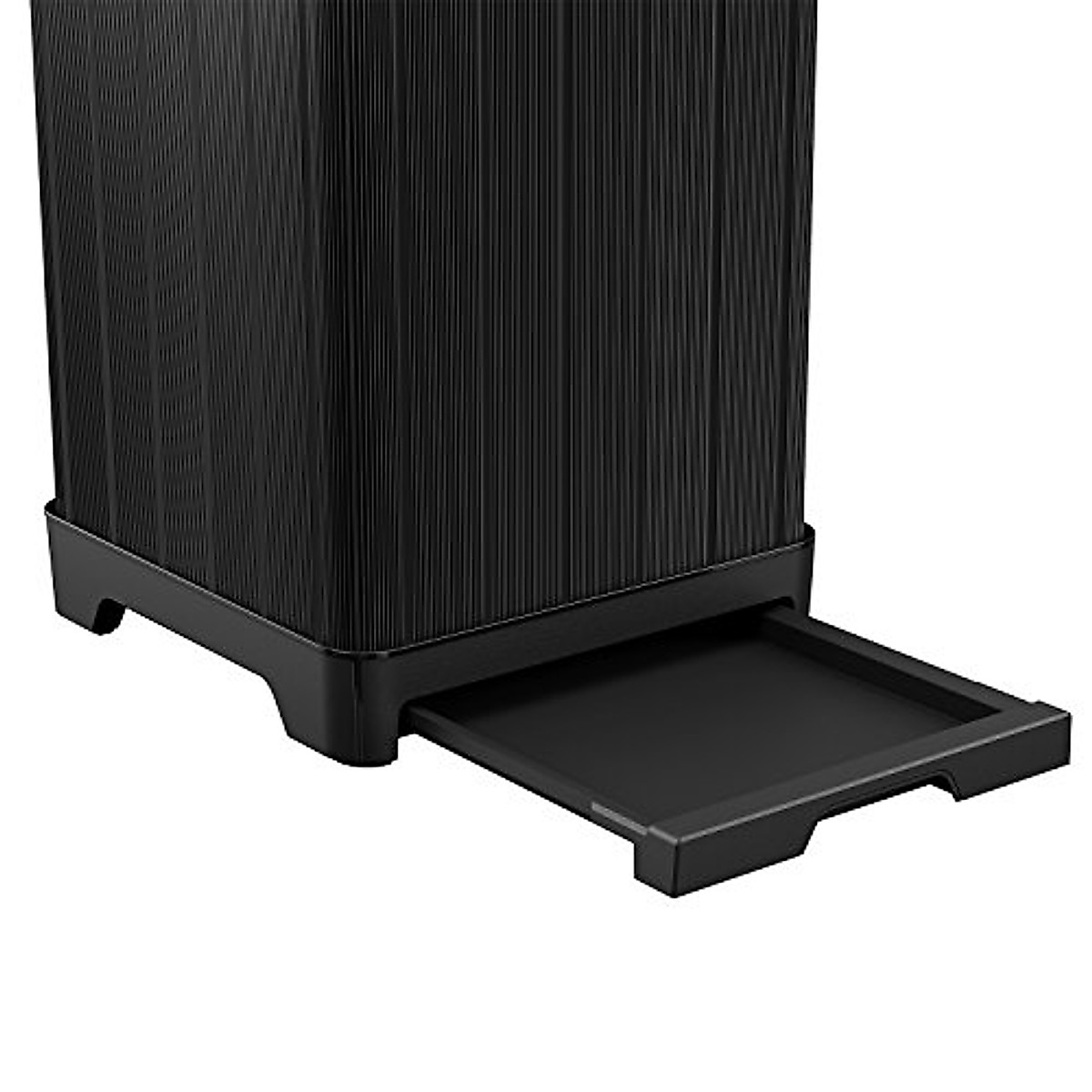 Keter Baltimore 38 Gallon Trash Can with Lid and Drip Tray for Easy Cleaning-Perfect for Patios, Kitchens, and Outdoor Entertaining, 38 Gallons, Black