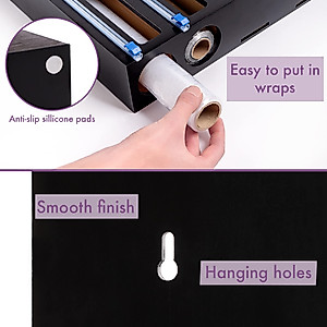 Easy to Clean Foil & Plastic Wrap Dispenser, Ziplock Bag Storage Organizer (Modern Edition) | Suitable for Kitchen Drawer, Sandwich, Gallon, Quart, etc. (Black)