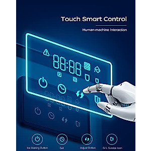 Ice Maker Countertop, Portable Ice Maker Machine, 28lbs/24Hrs, 6 Mins/9 Pcs Bullet Ice, Mini Ice Maker with Self Cleaning, Time Reservation Function, LED Display, Include Scoop & Basket, Stainless