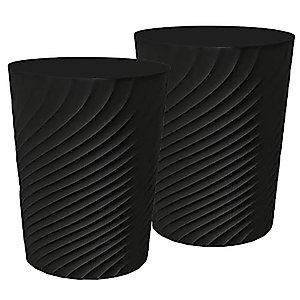 DAJITRE 1.8 Gallon Small Trash Can Wastebasket Recycling Bin Slim Profile for Compact Spaces Bathroom, Office, Bedroom, Kitchen (1.8 Gallon-2pack, Black)