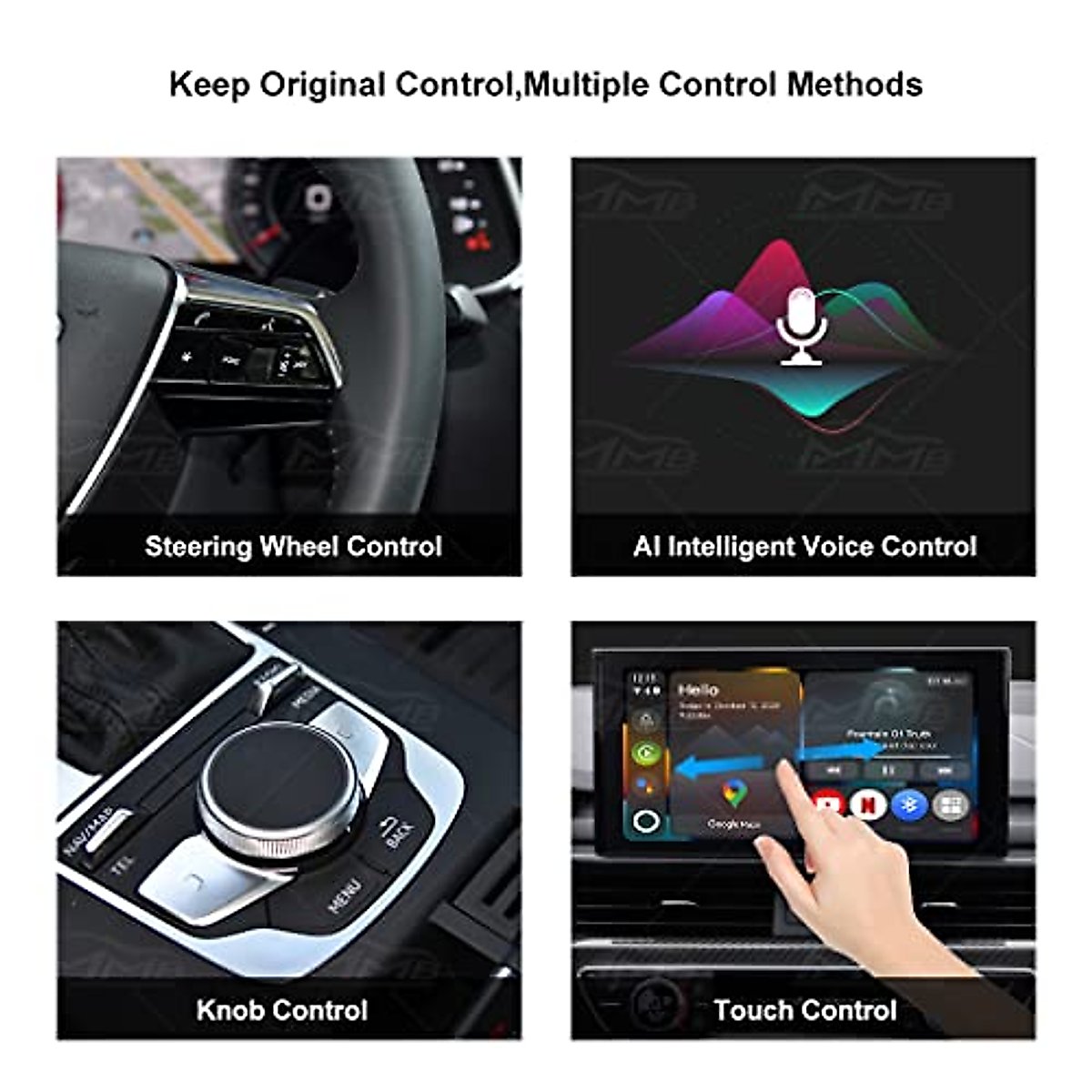 Smart World Company MMB 11.0 Android OS Video Streaming Adapter for Carplay and Android Auto Media interfaces enables app Download Music Video Navigation USB Type-C HDMI