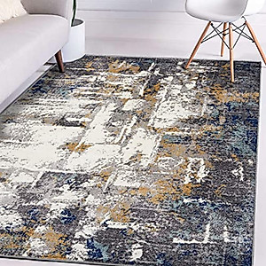 LUXE WEAVERS Hampstead Abstract Collection Gray 5x7 Area Rug 49