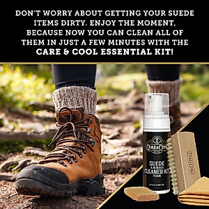 Care & Cool Suede and Nubuck Cleaner FOAM KIT (5 oz) Restores Color and Vibrancy to Shoes, Boots, Clothes, and Furniture.
