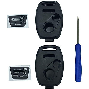 Key Fob Shell Case Fit for Keyless Entry Remote Car Key Housing Replacement with Free Screwdriver (Casing Only Without Blade) (2pcs)