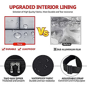 Aosbos Insulated Lunch Box for Men Women Leakproof Cooler Bag Reusable Lunch Tote Bag Adult Lunch Pail Thermal Lunch Boxes Bento Lunch Box Bag 7.5L Black