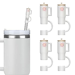 4 PCS Straw Covers Cap for Stanley Cup, Silicone Straw Tip Covers for Stanley 30 & 40 Oz Tumbler with Handle, Straw Toppers for Stanley Tumbler Cup