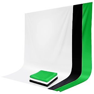 LimoStudio 10 x 12 feet / 120 x 144 inch White, Black, Green Backdrop Screen Photo Background, Premium > 150GSM Synthetic Material Superior Soft Texture for Professional Photo Video Studio, AGG1933