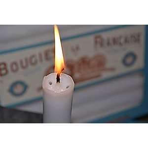 Bougies La Francaise, Classic French Dinner Candles, Perforated Dripless (Set of 8). Made in France