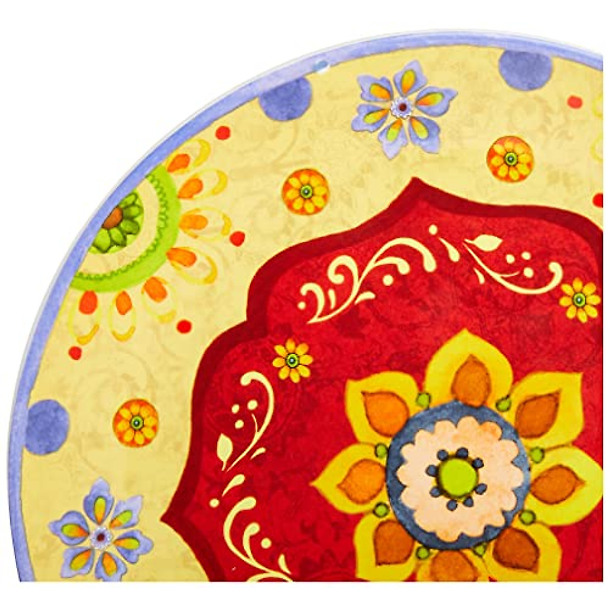 Certified International Tunisian Sunset 9" Dinner Plates, Set of 4, 10.5", Multicolor