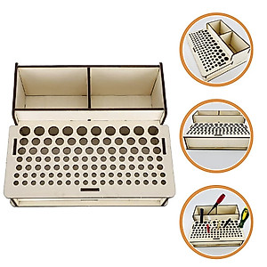 103 DIY Tool Holder Wooden Storage Shelf Leather Tools Organizer Wooden Leather Craft Tools Rack Leather Tool Organizer Wooden Stand Multi-Hole Tool Table Manual Model Work