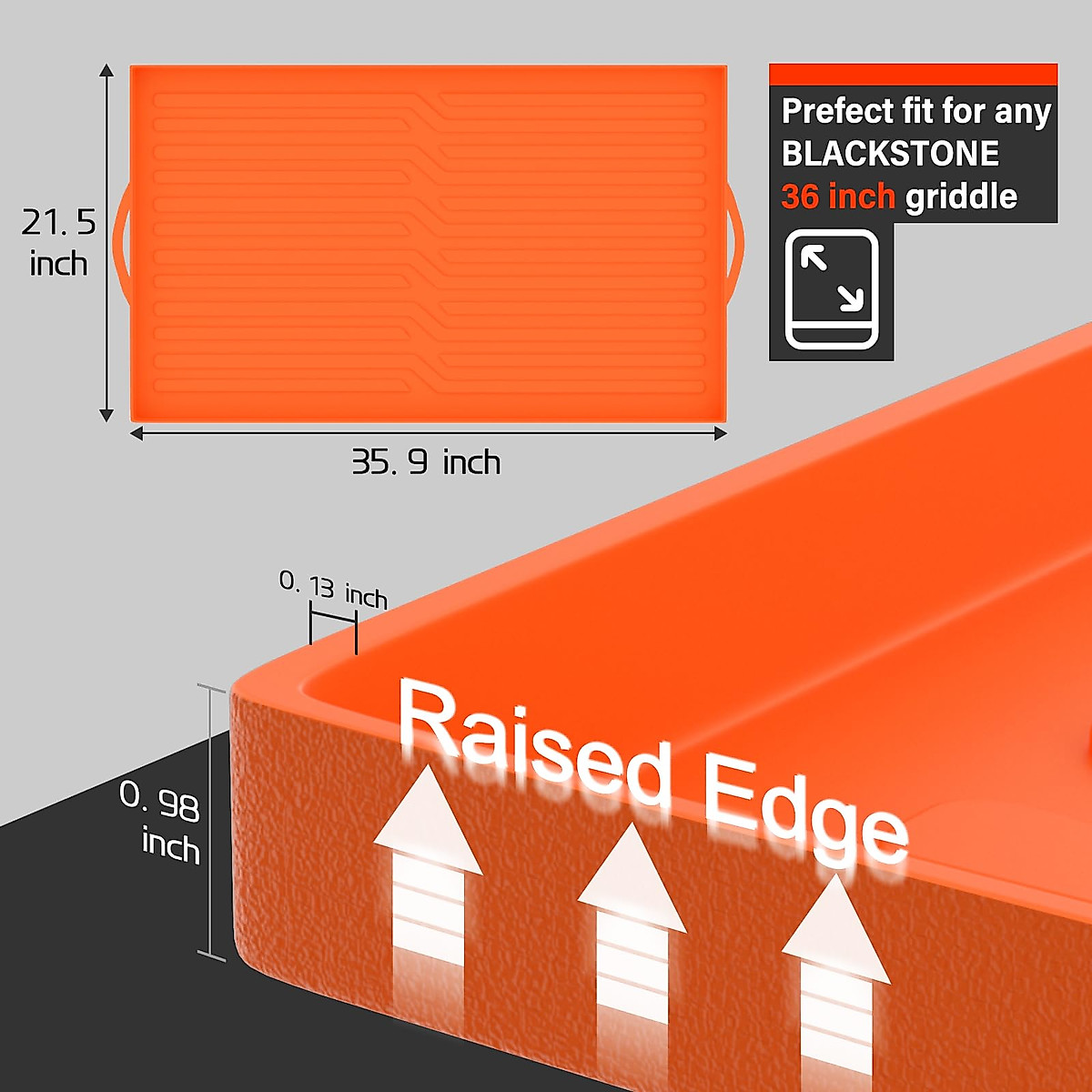 STILLDIO Griddle Cover for Blackstone 36 Inch Silicone Mat Grill Top Cover with Black Stone Grill Grease Cup Liners Premium Food Grade Mat Outdoor Protective Heavy Duty Accessories for Blackstone