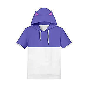 Beowyro Adult Kids The Owl House Luz Noceda T-Shirt Adult Pullover Hoodie TOH Cosplay Costume Short Sleeve Shirts Halloween