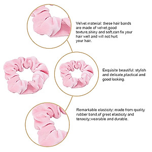 Didder 20 Pcs Pink Velvet Scrunchies, Soft Hair Ties for Women Girls Elastic Bobbles Ropes Scrunchie, Cute Hair Accessories for Daily Use