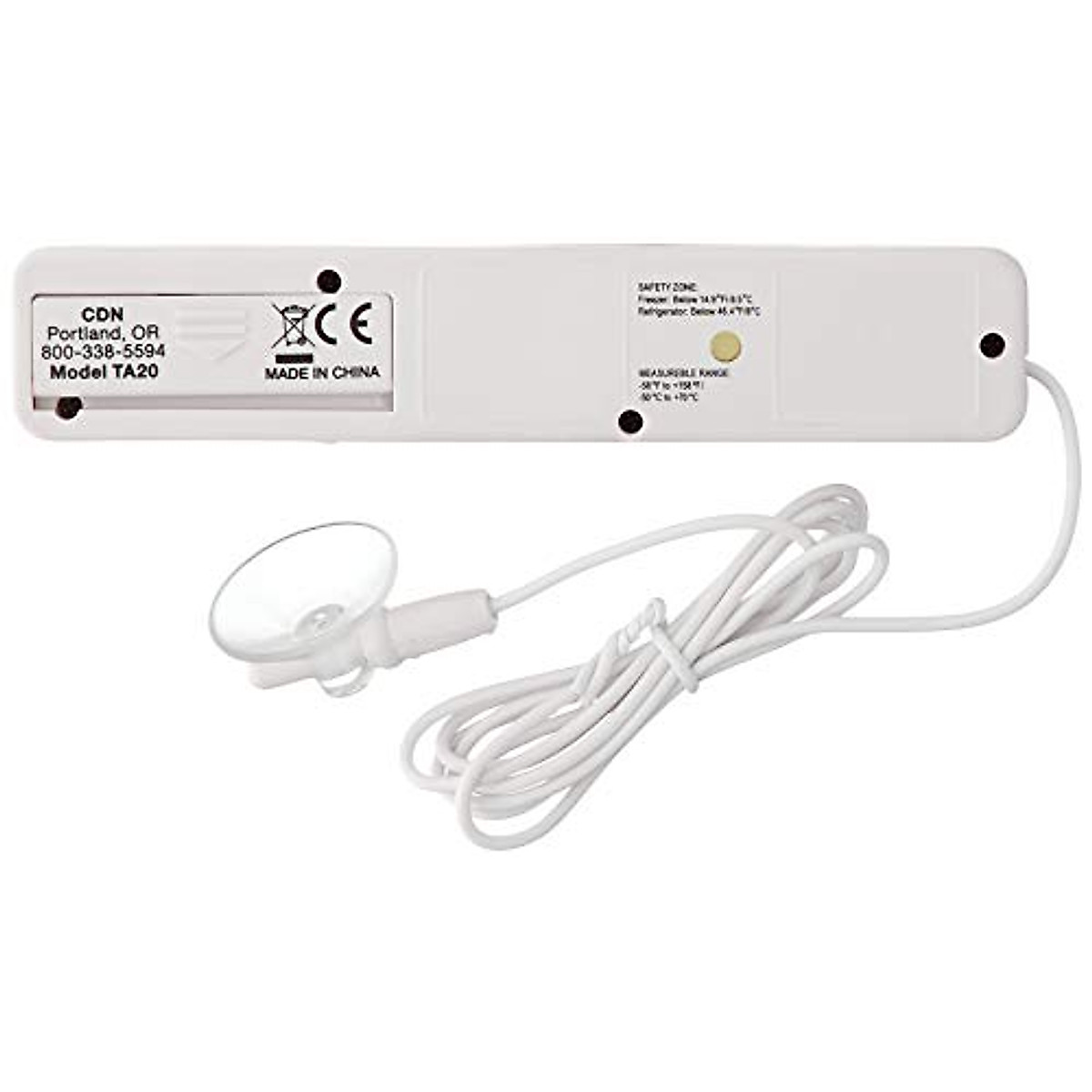 CDN TA20 Audio Visual Refrigerator Freezer Alarm White, 8"