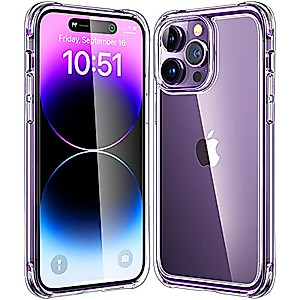 Mkeke for iPhone 14 Pro Case Clear, [Military Grade Protection] [Not Yellowing] Shockproof Phone Case for Apple iPhone 14 Pro 2022