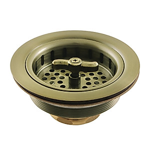 Kingston Brass Tacoma Spin and Seal Sink Basket Strainer Antique Brass Antique