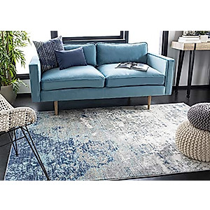 SAFAVIEH Jasper Collection 5' Square Grey/Blue JSP107G Modern Abstract Non-Shedding Living Room Bedroom Area Rug