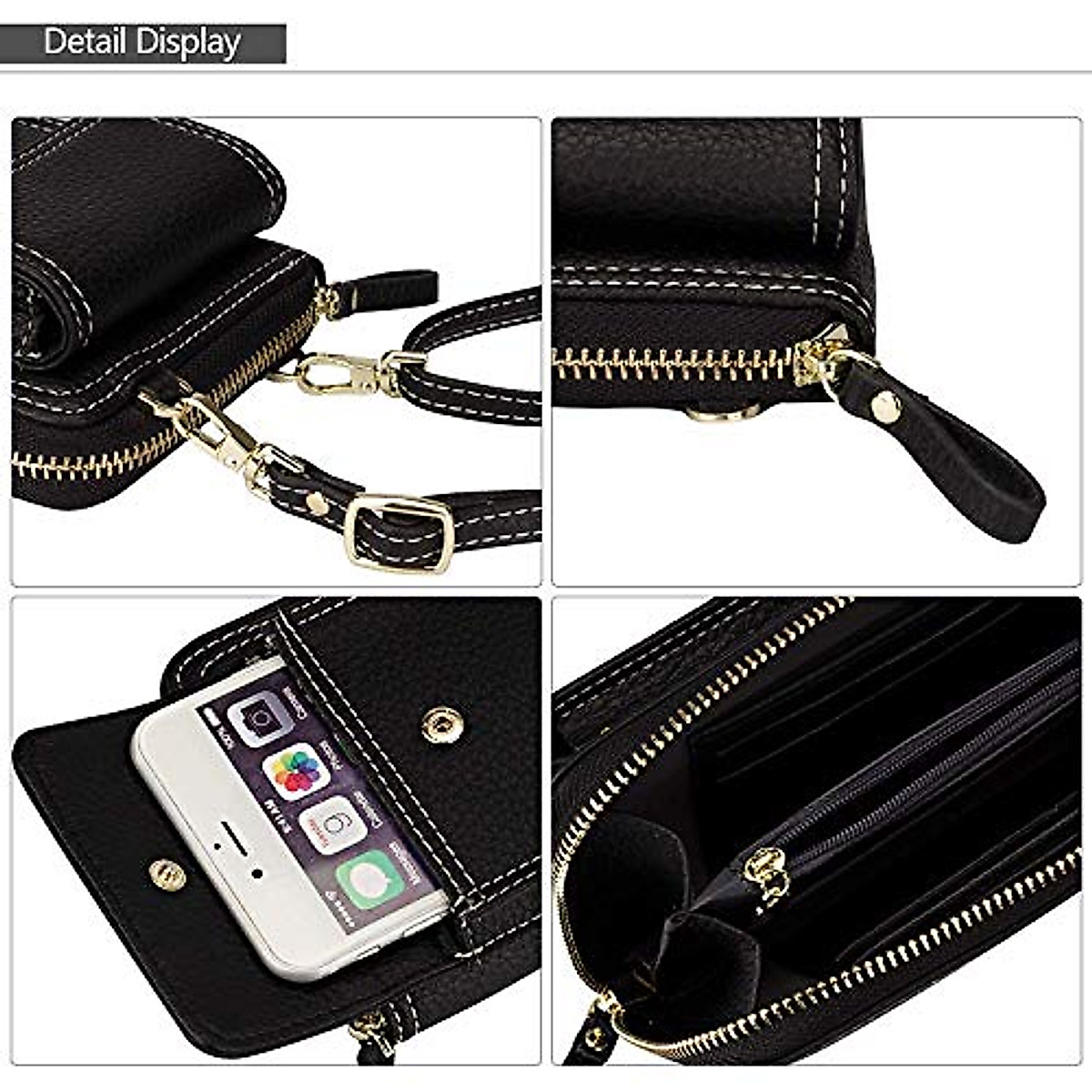 Valentoria Womens Crossbody Bag Cell phone Wallet Small Shoulder Purse Leather Card Handbag
