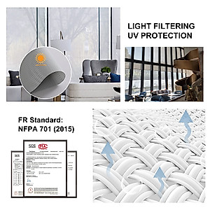 Persilux Solar Roller Shades Light Filtering Roller Blinds for Windows Shades (35" W x 72" H, Grey) Flame Retardant, Semi Sheer Shades for Windows, Home, Office, Easy to Install