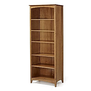Camaflexi Shaker Style 6 Shelf Bookcase / Solid Wood / 72 inch Tall / Adjustable Shelving / Closed Back / Display Bookshelf for Living Room, Bedroom, Home and Office, Cherry