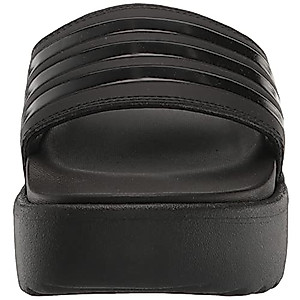 adidas Women's Adilette Platform Slide Sandal, Black/Black/Black, 7