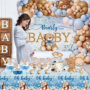 Cocomigo 187pcs We Can Bearly Wait Baby Shower Decorations Teddy Bear Baby Shower Decorations We Can Bearly Wait Balloon Arch Kit Its A Boy Baby Shower Decorations for Baby Shower Themes Party