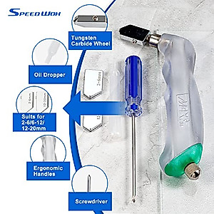 SPEEDWOX 20PCS Heavy Duty Mosaic Wheeled Glass Nippers with Replacement Cutting Wheel Glass Running Pliers Breaker Grozer Pliers Oil Feed Glass Cutter Set Cut Resistant Gloves Leather Zipper Bag