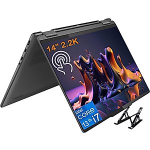 Lenovo 2023 Yoga 7i 2-in-1 Laptop, 14" 2.2K IPS Touchscreen, 13th Gen Intel 10-Core i7-1355U Processor, 16GB RAM, 512GB SSD, Intel Iris Xe Graphics, Backlit Keyboard, Wi-Fi 6E, Windows 11 Home