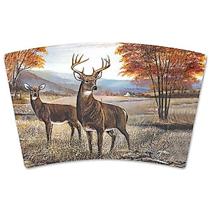 Mugzie White Tail Deer Travel Mug with Insulated Wetsuit Cover, 16 oz, Black