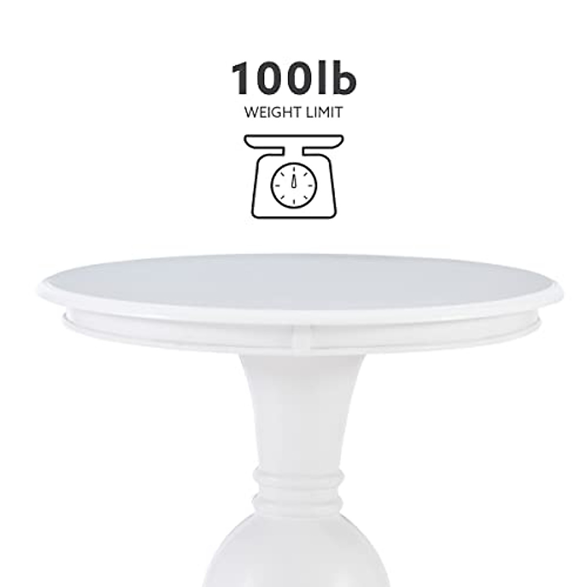 Powell White Pedestal Accent Table Pickins Round