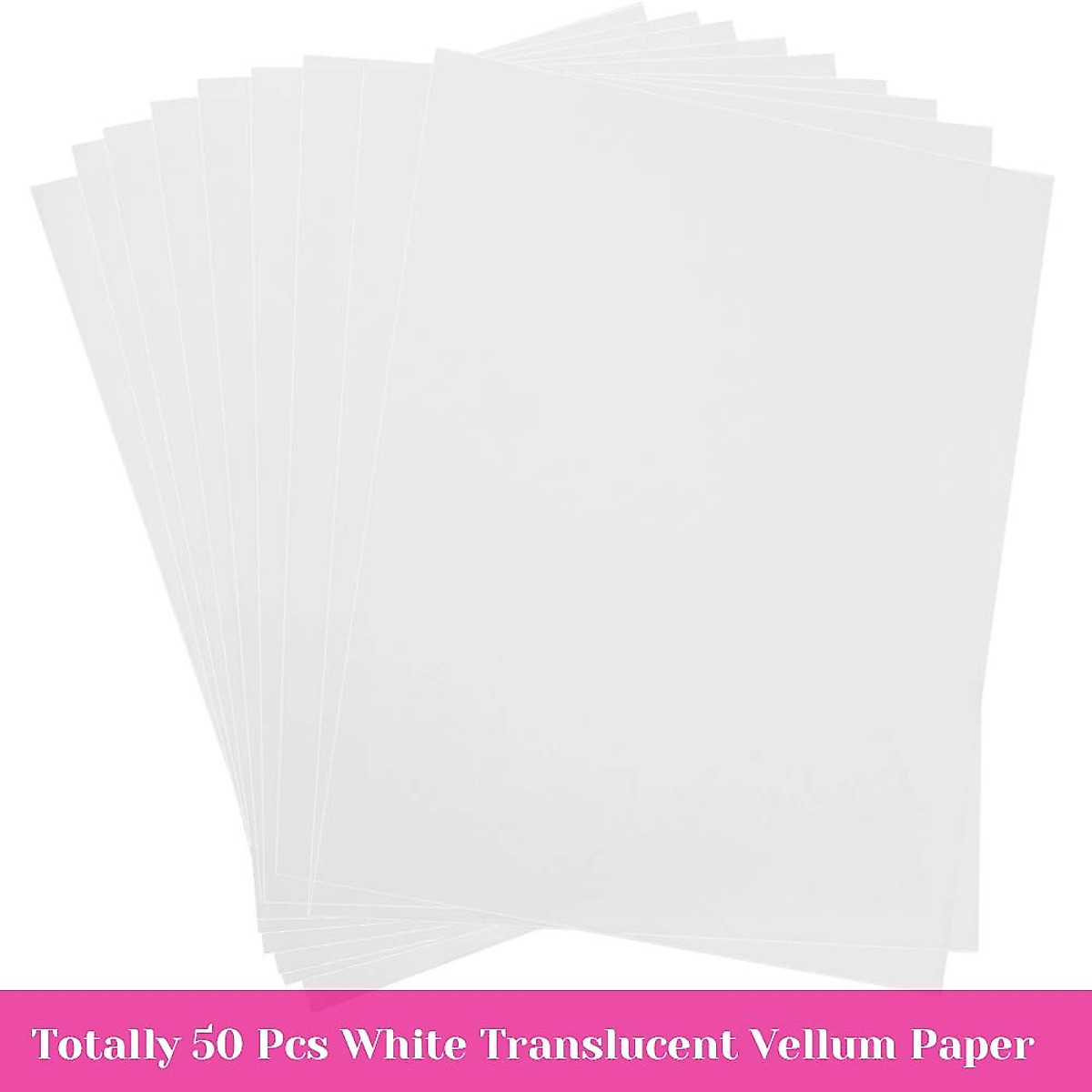 Vellum Paper, Cridoz 50 Sheets Vellum Transparent Paper 8.5 x 11 Inches Translucent Clear Paper for Printing Sketching Tracing Drawing Animation Wedding Invitations