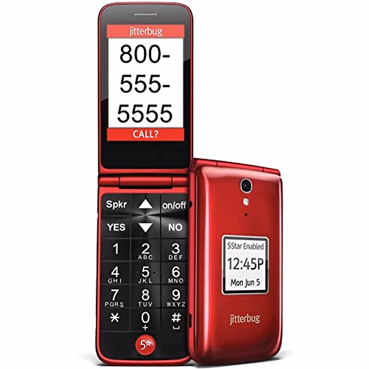 Jitterbug 8 GB Flip Cell Phone - Red