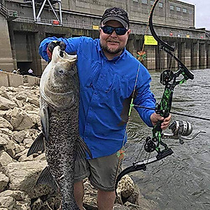 Muzzy 1097 XD Bow Fishing Reel with 150 line Installed & Extended Hood,Silver