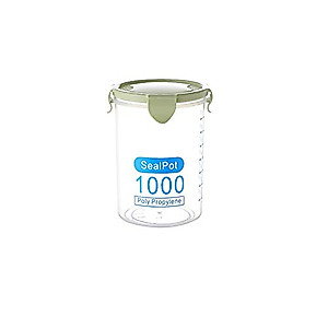 HongHong Airtight Food Storage Containers, BPA-Free Plastic,Easy Lock Lids, for Transparent Spices Bean Tea Grain Organization and Storage Green 600ml