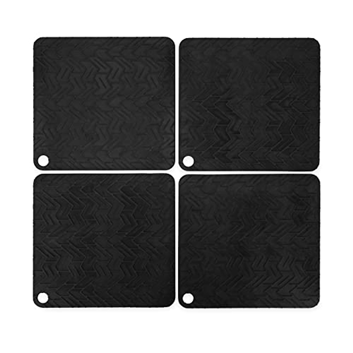 Camco Flexible Grip Pads for RV Leveling Blocks, 10-Inches (L) x 9 ½-Inches (W) | Protects Your Leveling Blocks from Uneven Surfaces | Easy to Carry and Store | 4-Pack (44529), Black
