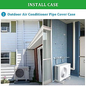 MOOITEK 4" 16.5Ft PVC Decorative Line Set Cover Kit for Ductless Mini Split Air Conditioners Heat Pump System and Central AC(Total Length 16.5Ft), White